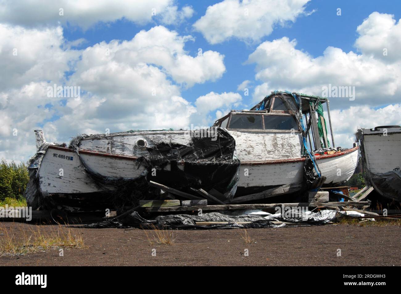 Lake Superior fishing boat sits retired from service near Ripley ...