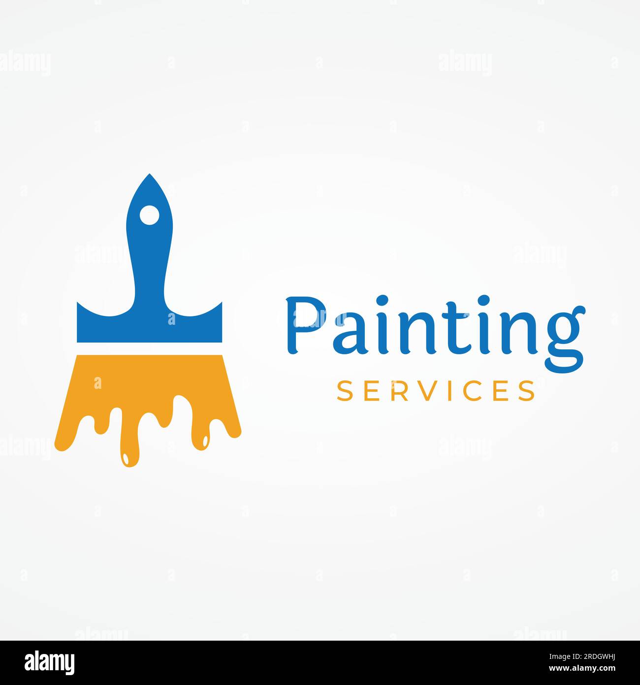 Abstract logo creative design of paintbrush and house paint.With brush ...