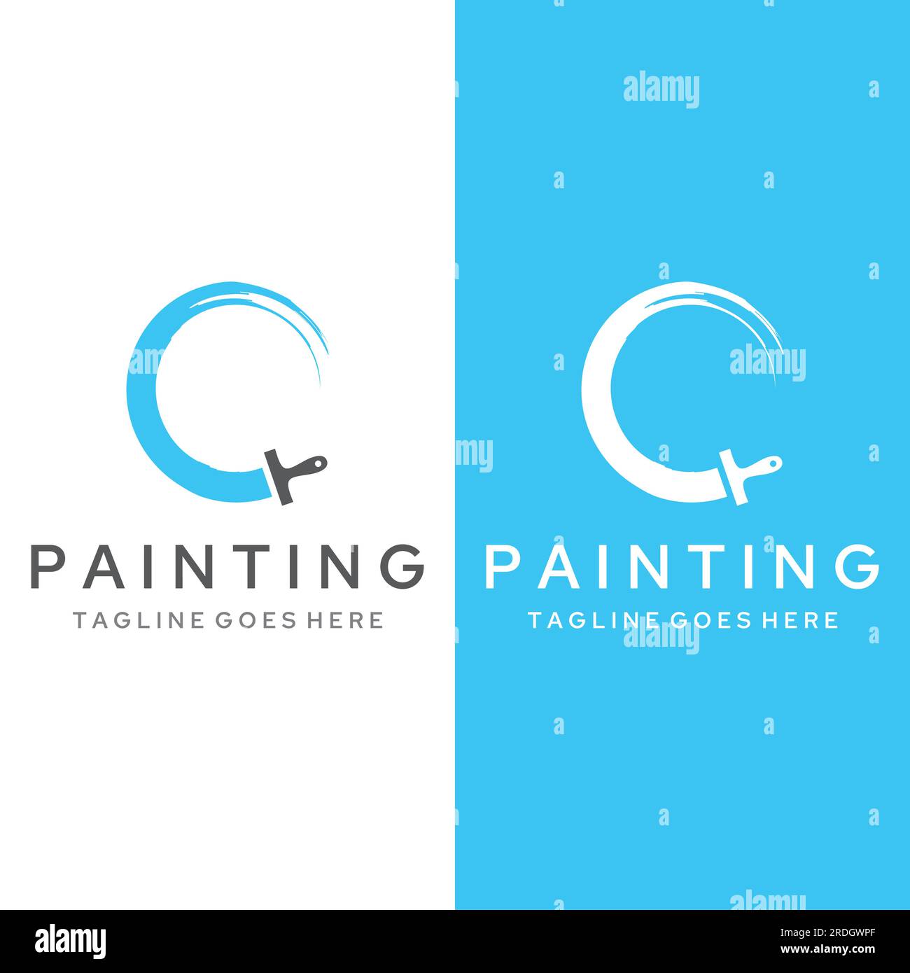 Abstract logo creative design of paintbrush and house paint.With brush ...