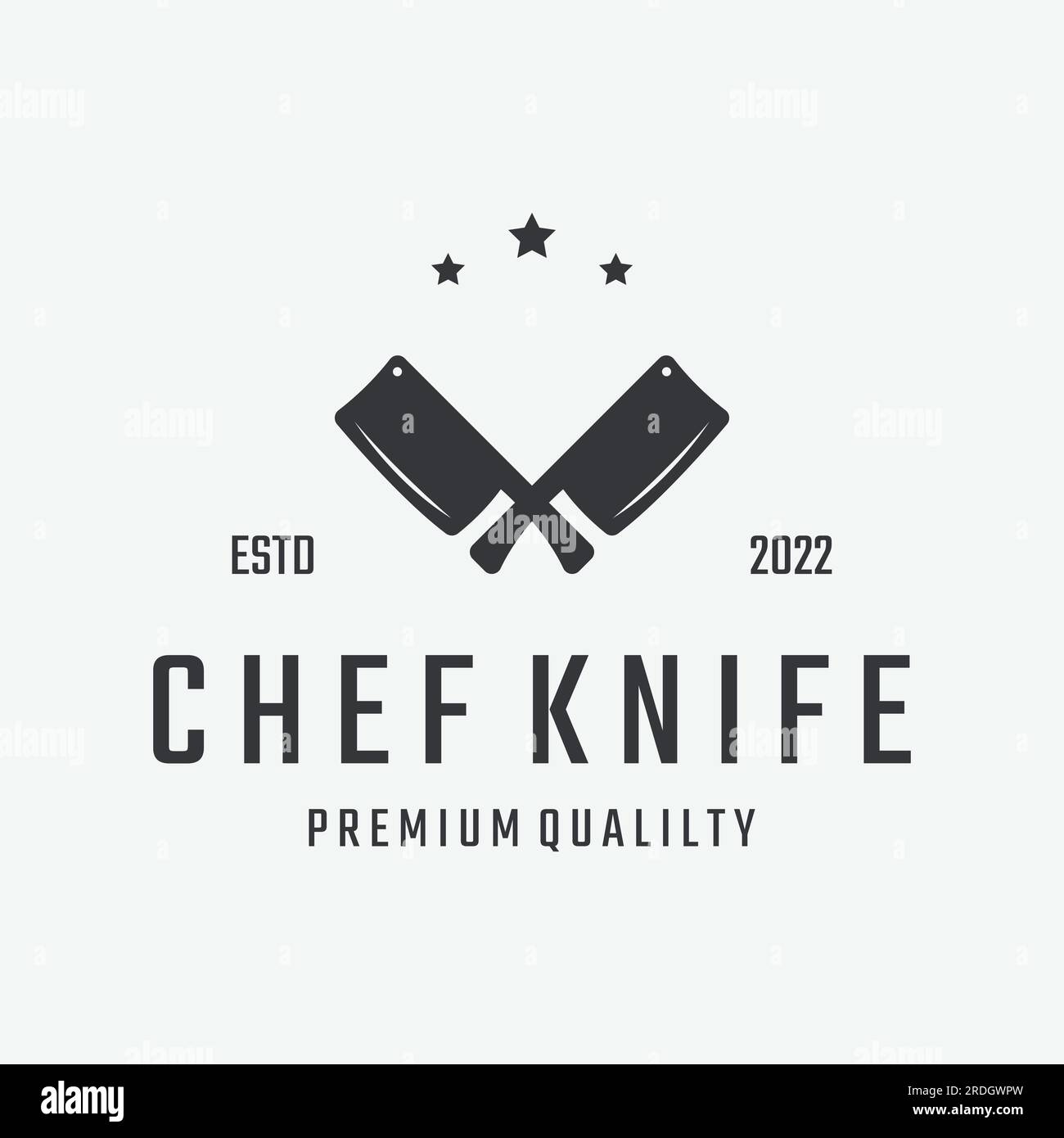 Chef knife logo template, vintage butcher knife.Logo for business, badge,restaurant,butcher shop ...
