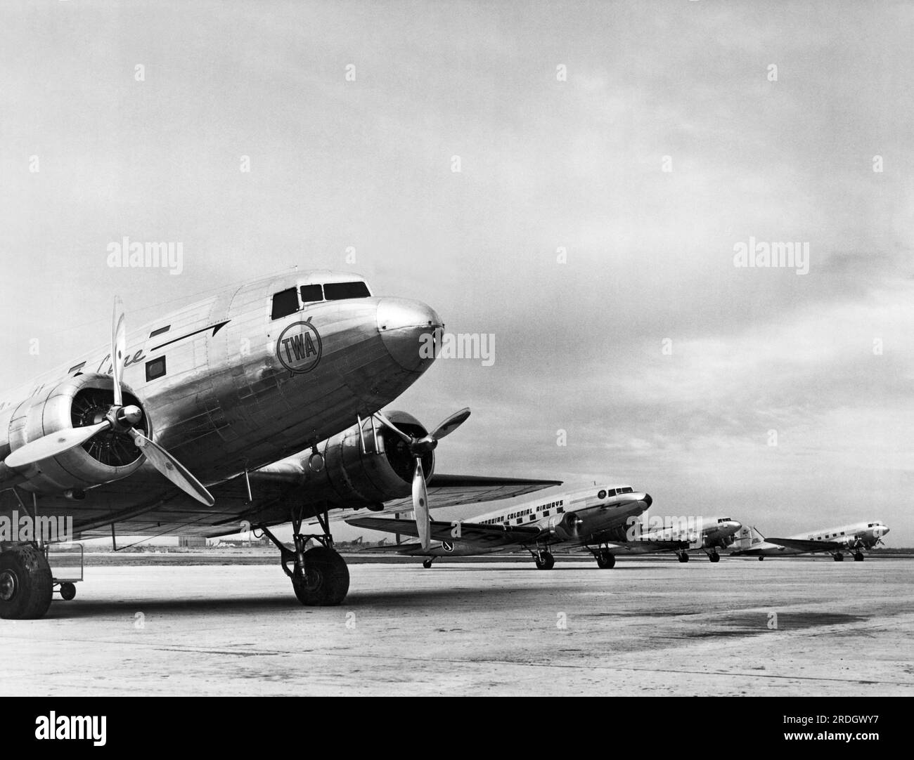 New York, New York: 1937 TWA's DC-3B at the North Beach Airport, now La ...