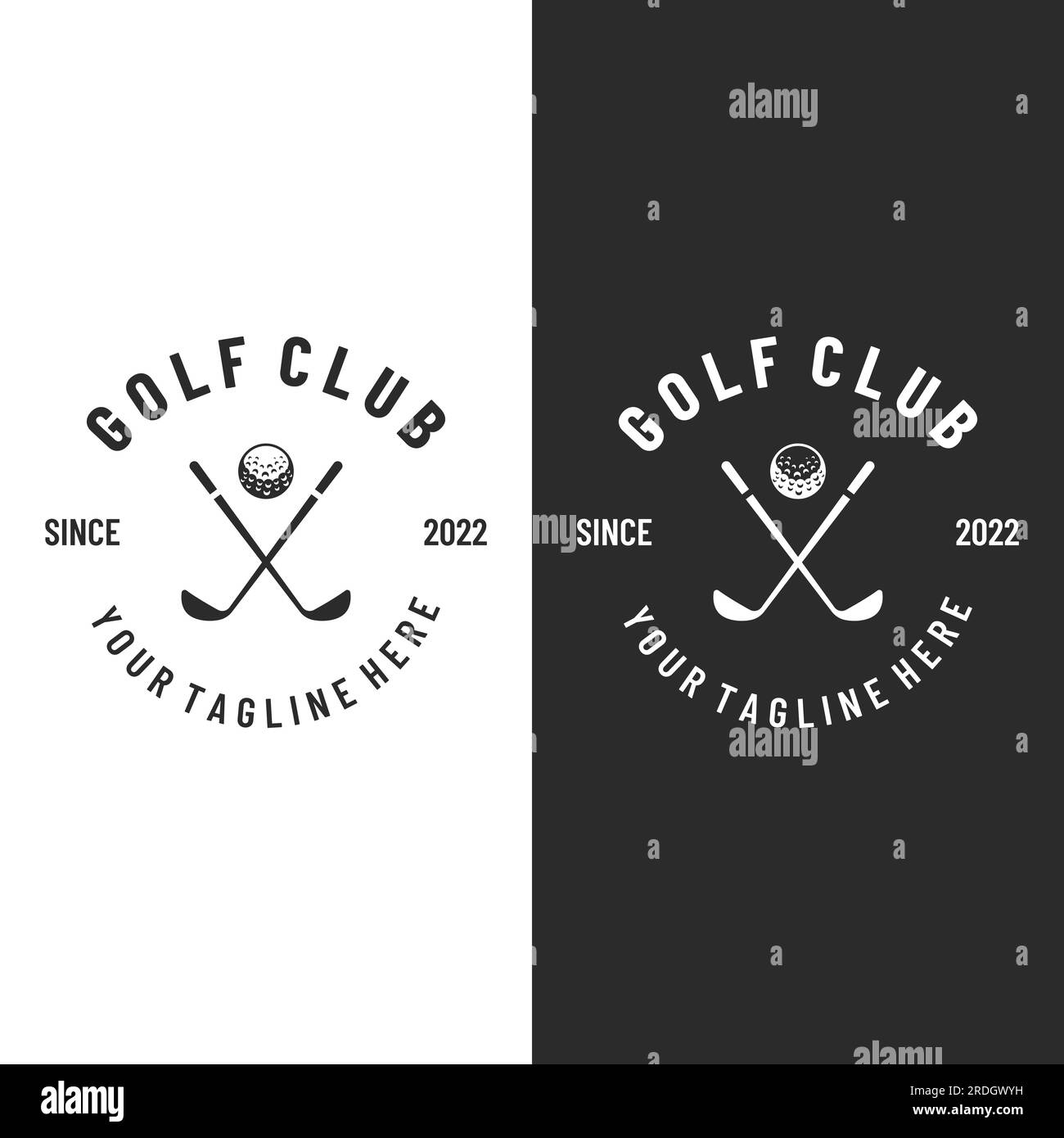 Golf ball and golf club logo. Logo for professional golf team, golf ...