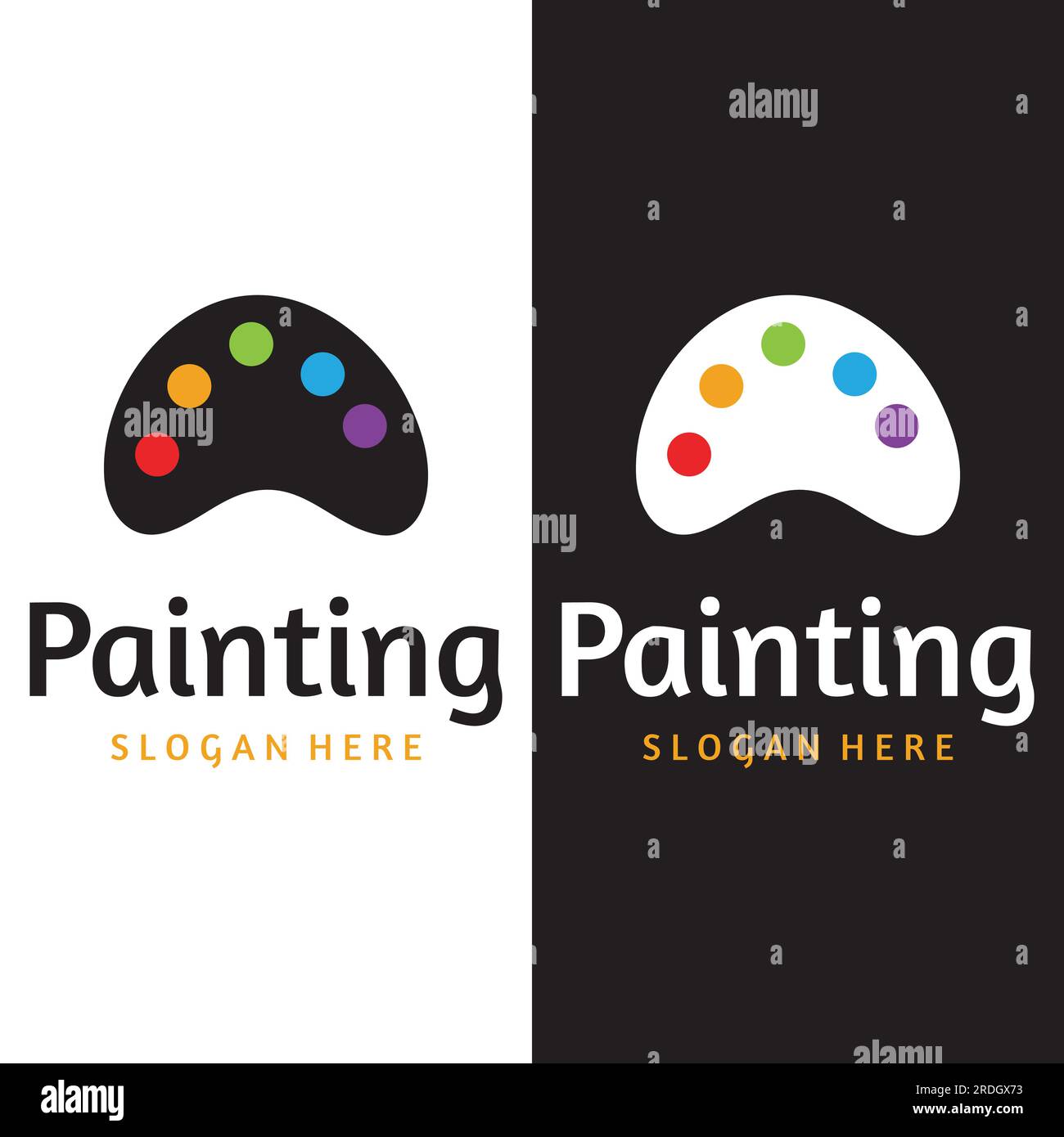 Abstract logo creative design of paintbrush and house paint.With brush ...