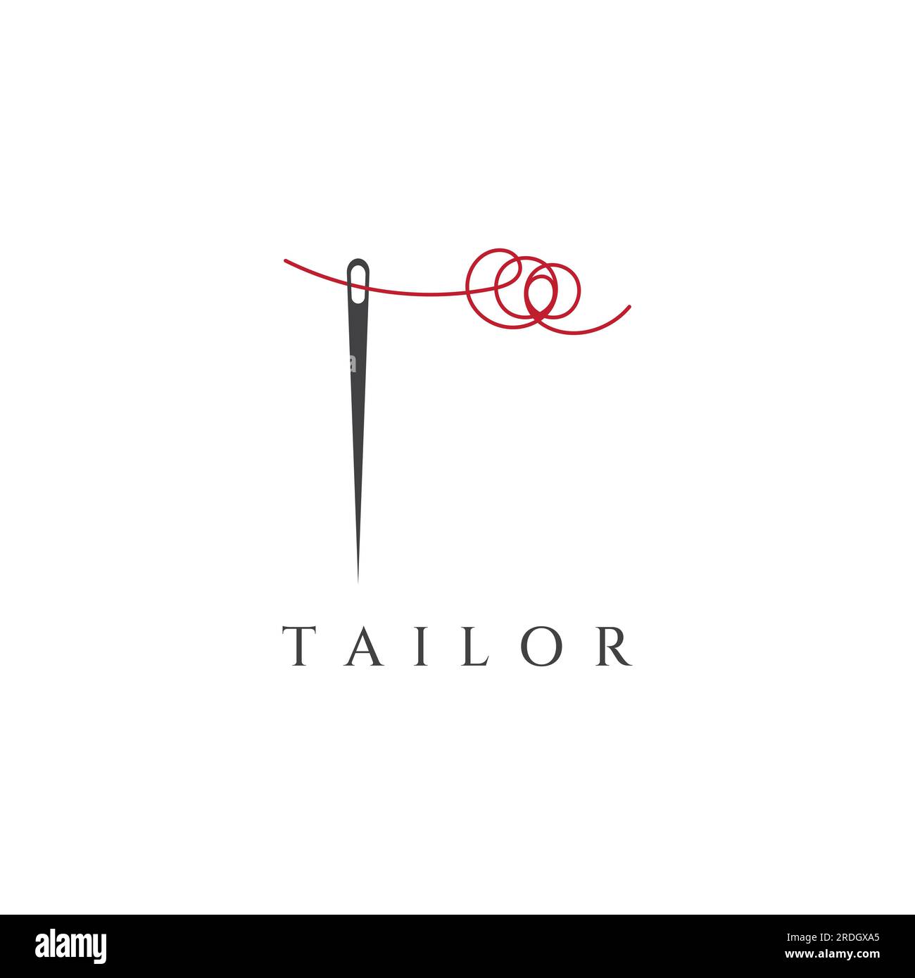 Tailor silhouette logo with needle, thread, benik and sewing machine ...