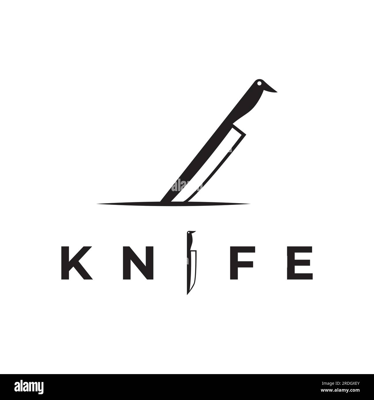 Chef knife logo template, vintage butcher knife.Logo for business ...