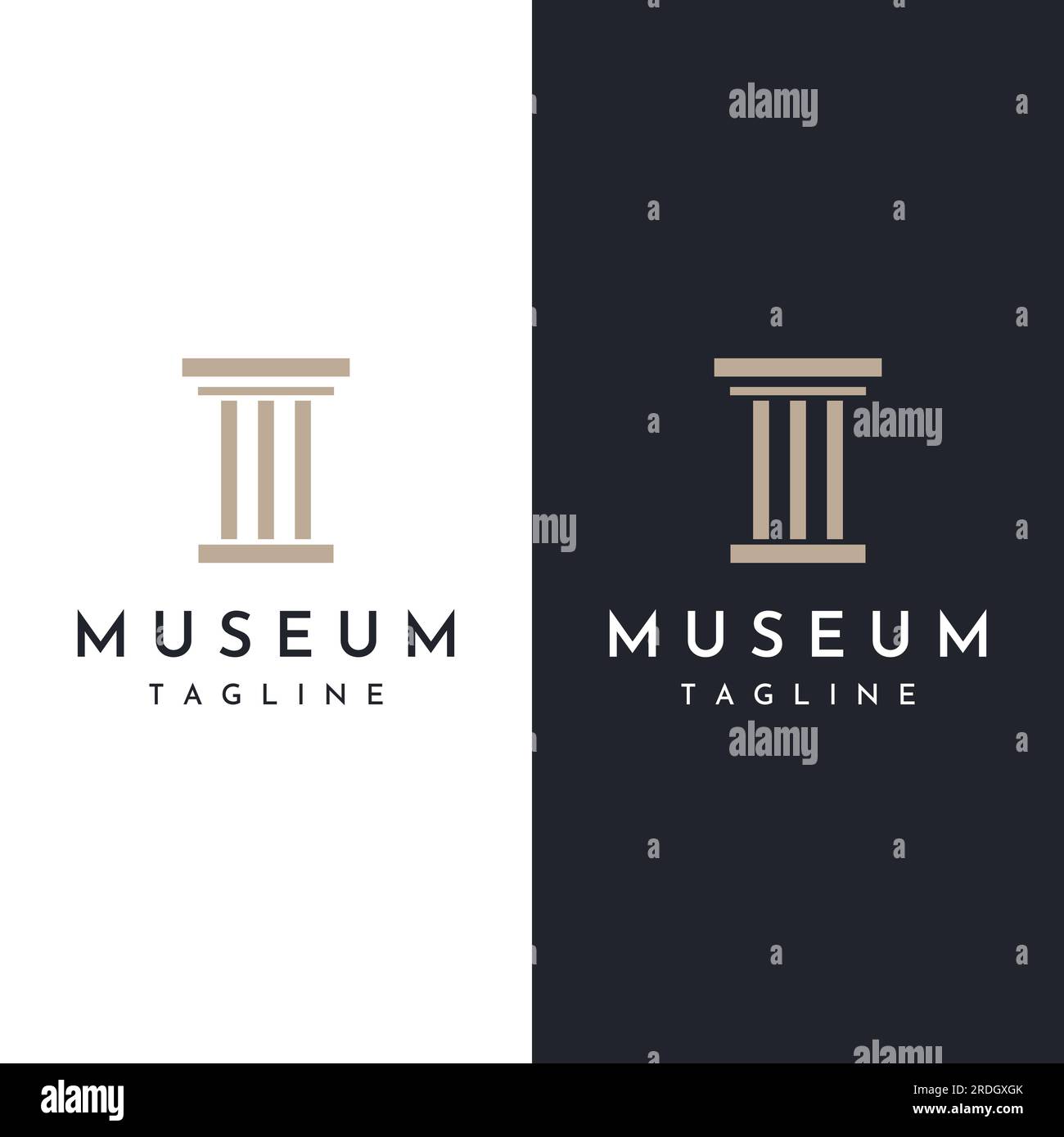 Museum, museum column, line museum, museum pillar logo. A museum with a ...