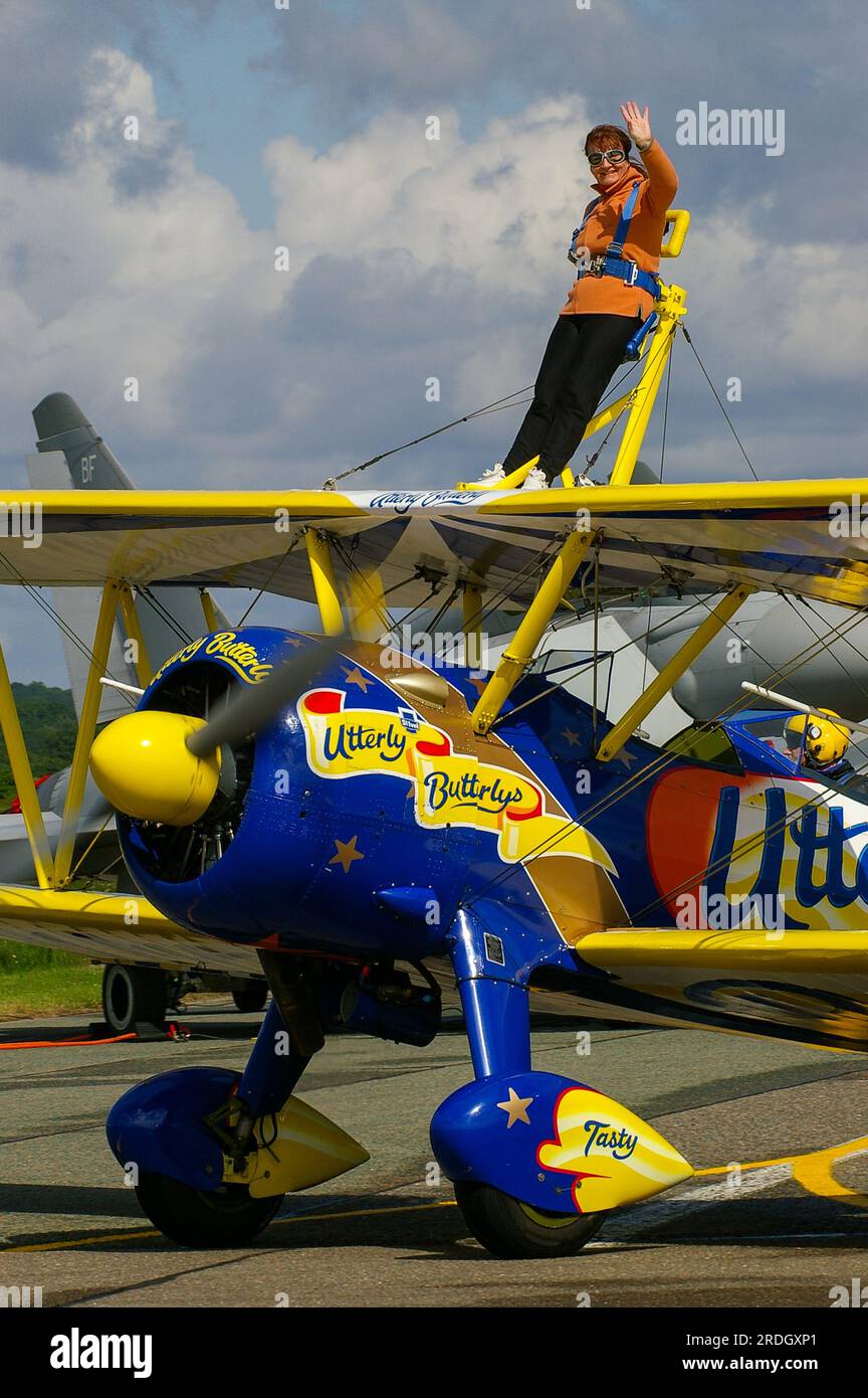 Wingwalker wing airplane hi-res stock photography and images - Alamy