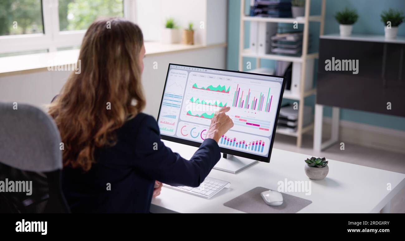 KPI Business Data Dashboard Analytics On Computer Screen Stock Photo ...