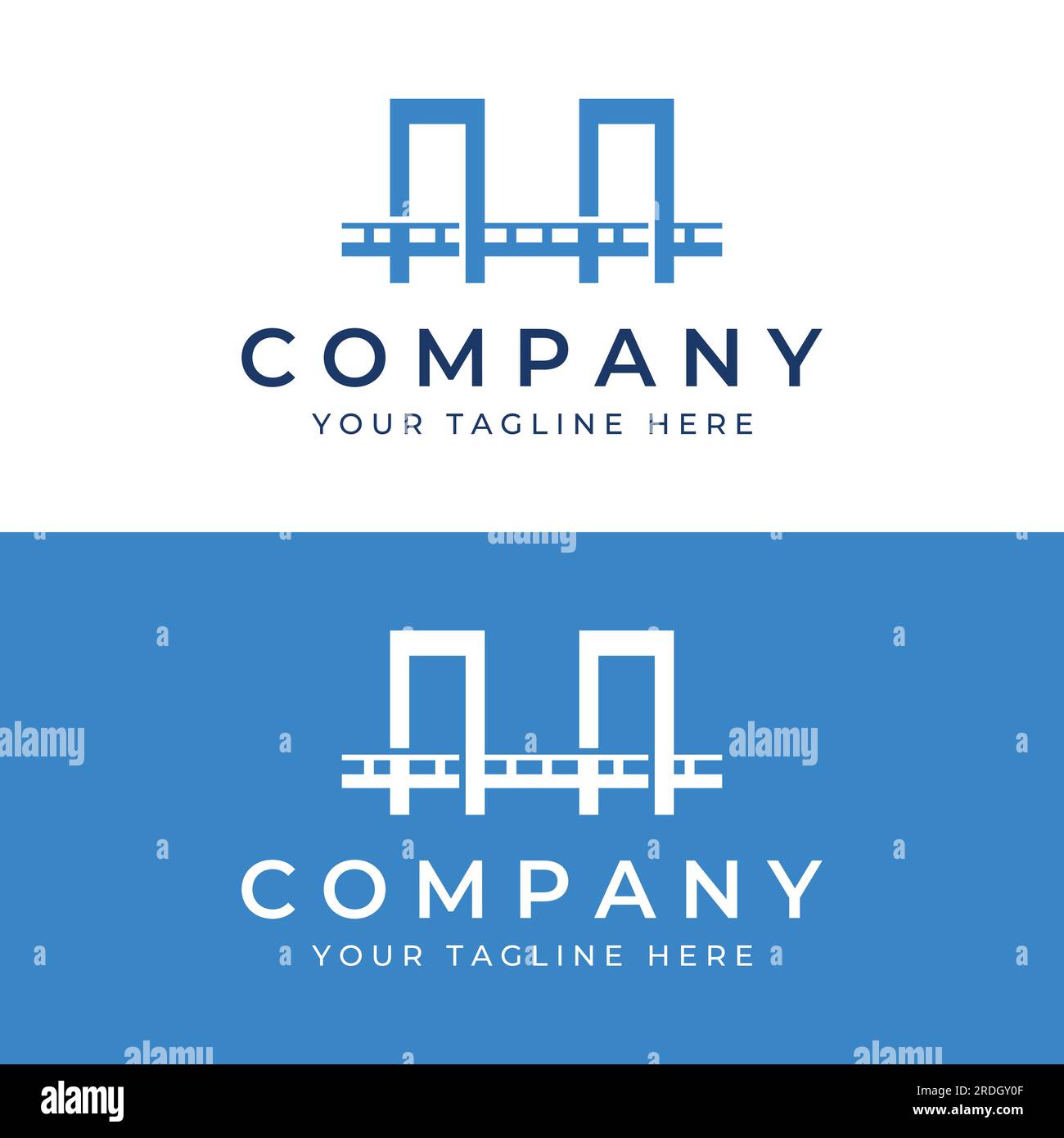 Minimalist and elegant creative bridge building logo with a modern ...