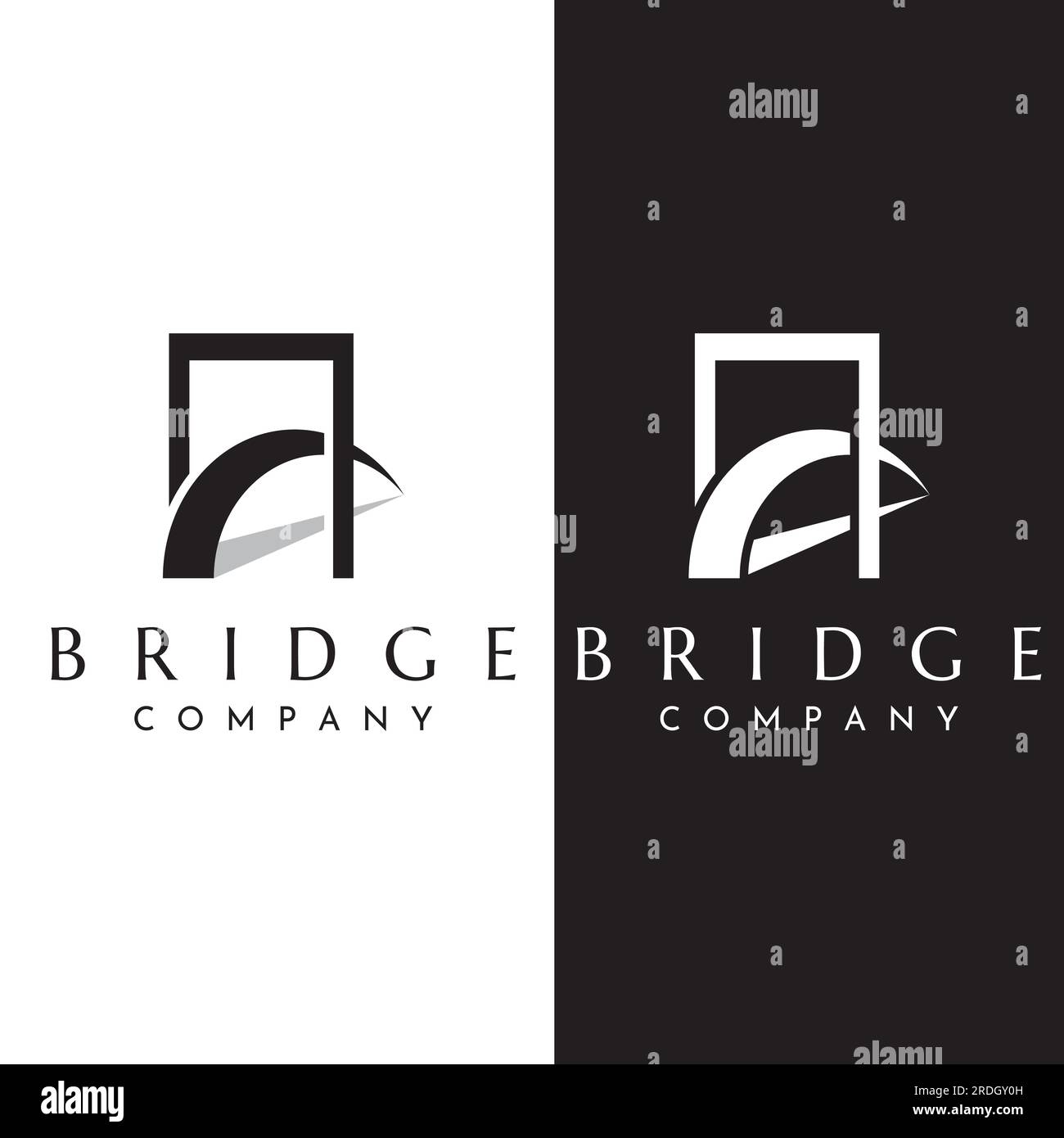 Minimalist and elegant creative bridge building logo with a modern ...