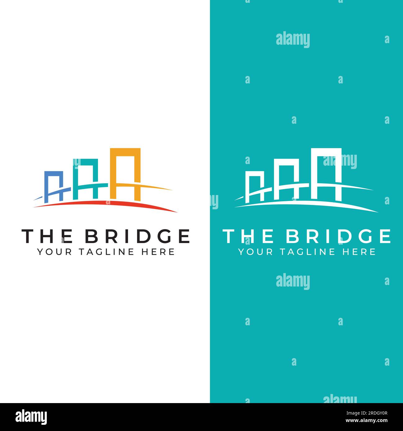 Minimalist and elegant creative bridge building logo with a modern ...