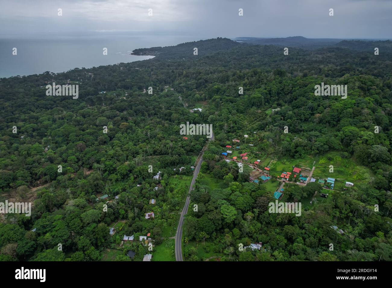 Beautiful aerial view of the Costa Rica Rainforest in the Talamanca ...