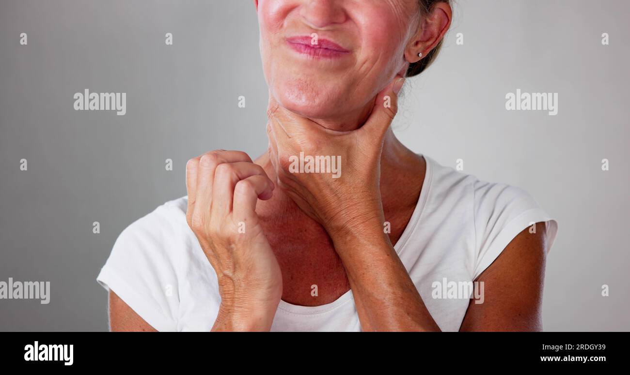 Office Ergonomics. Neck Pain And Bad Posture At Computer Stock Photo ...