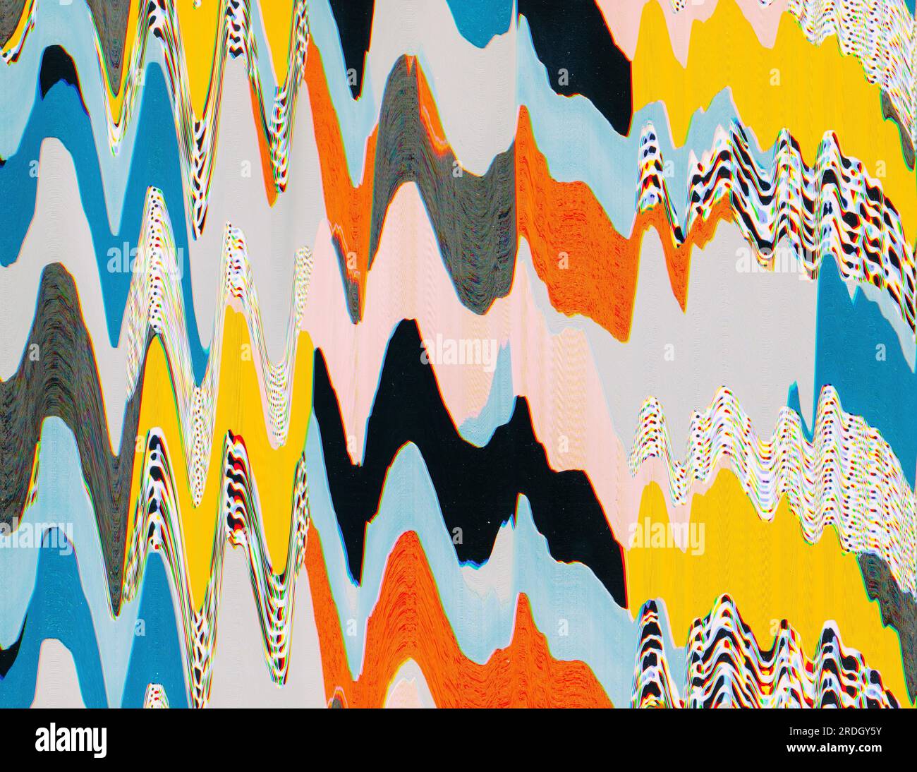 Colorful pattern glitch distortion wave design Stock Photo - Alamy