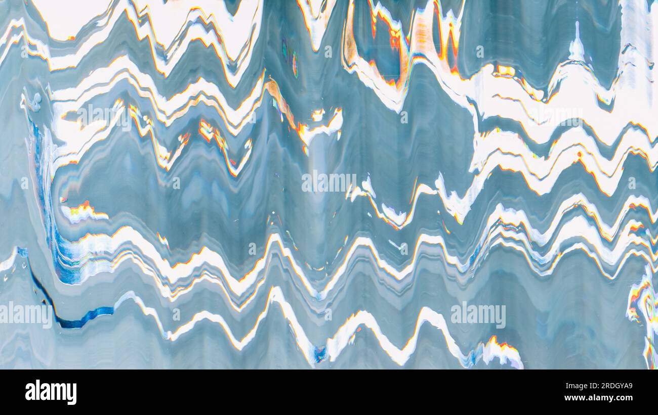 Signal distortion glitch noise glowing background Stock Photo - Alamy