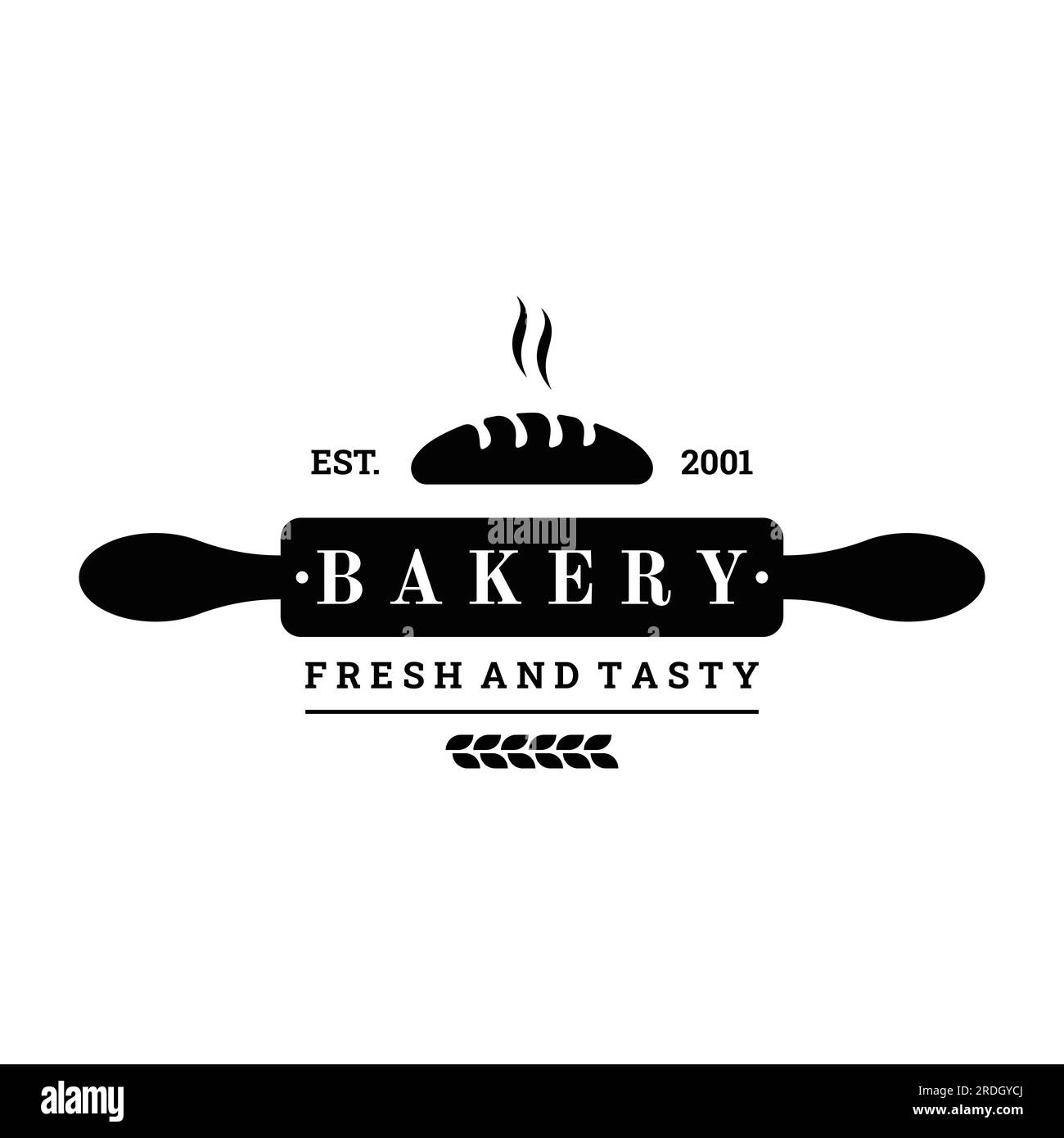 Retro wheat bread logo template. Badge for bakery, home made bakery ...