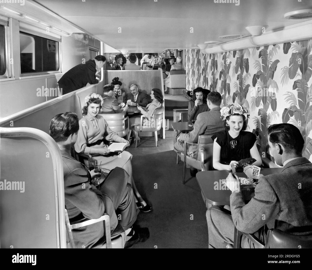 Detroit, Michigan: c. 1947 A view of the observation lounge car of ...