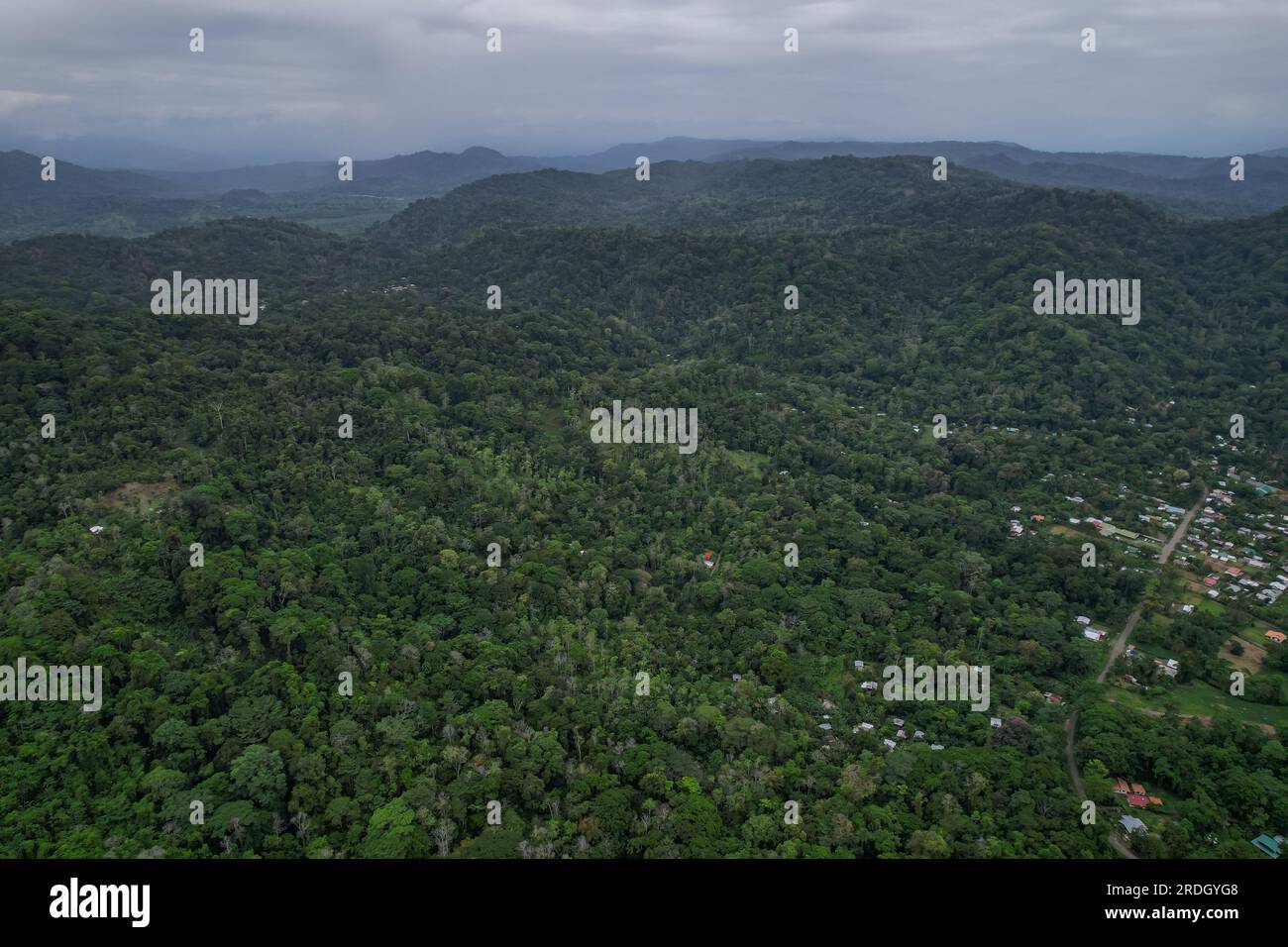 Beautiful aerial view of the Costa Rica Rainforest in the Talamanca ...