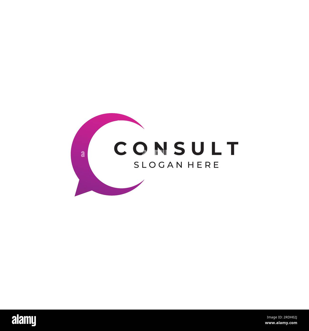 Consultation logo with bubble chat sign, infinity consultation ...