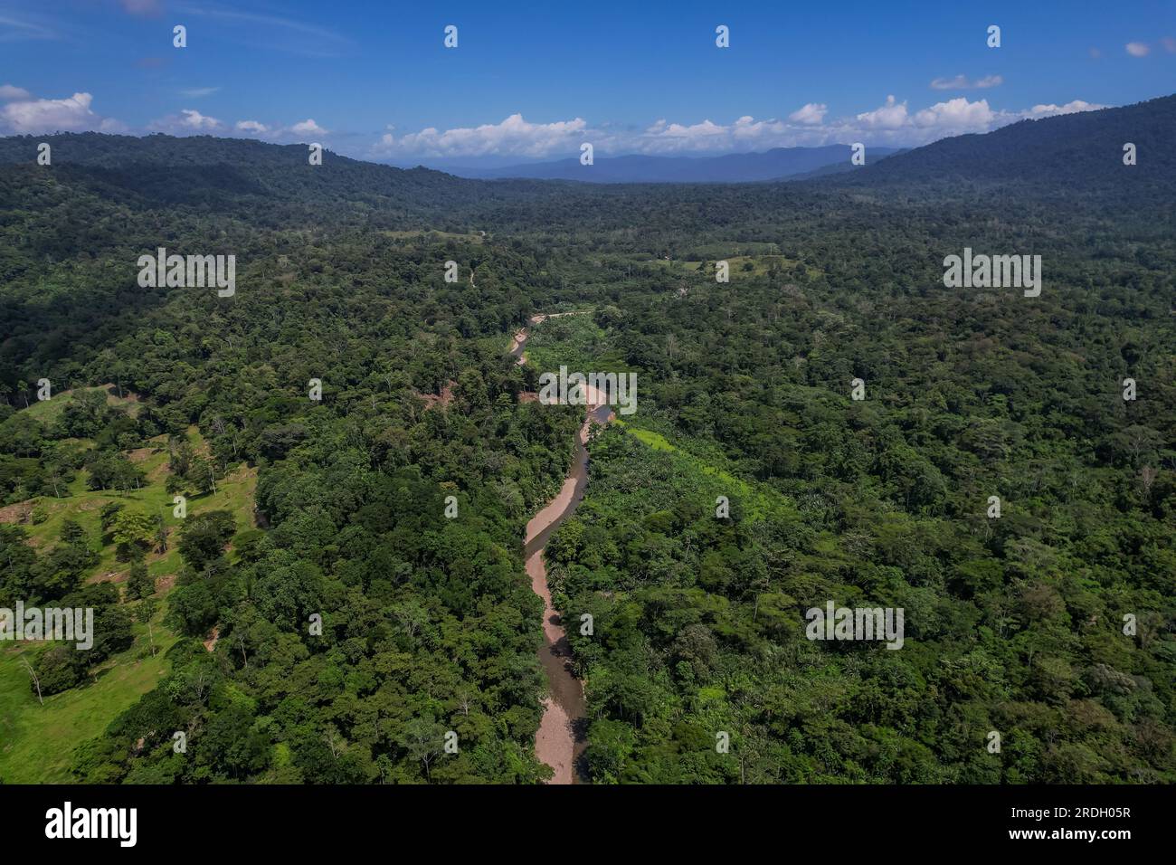 Beautiful aerial view of the Costa Rica Rainforest in the Talamanca ...