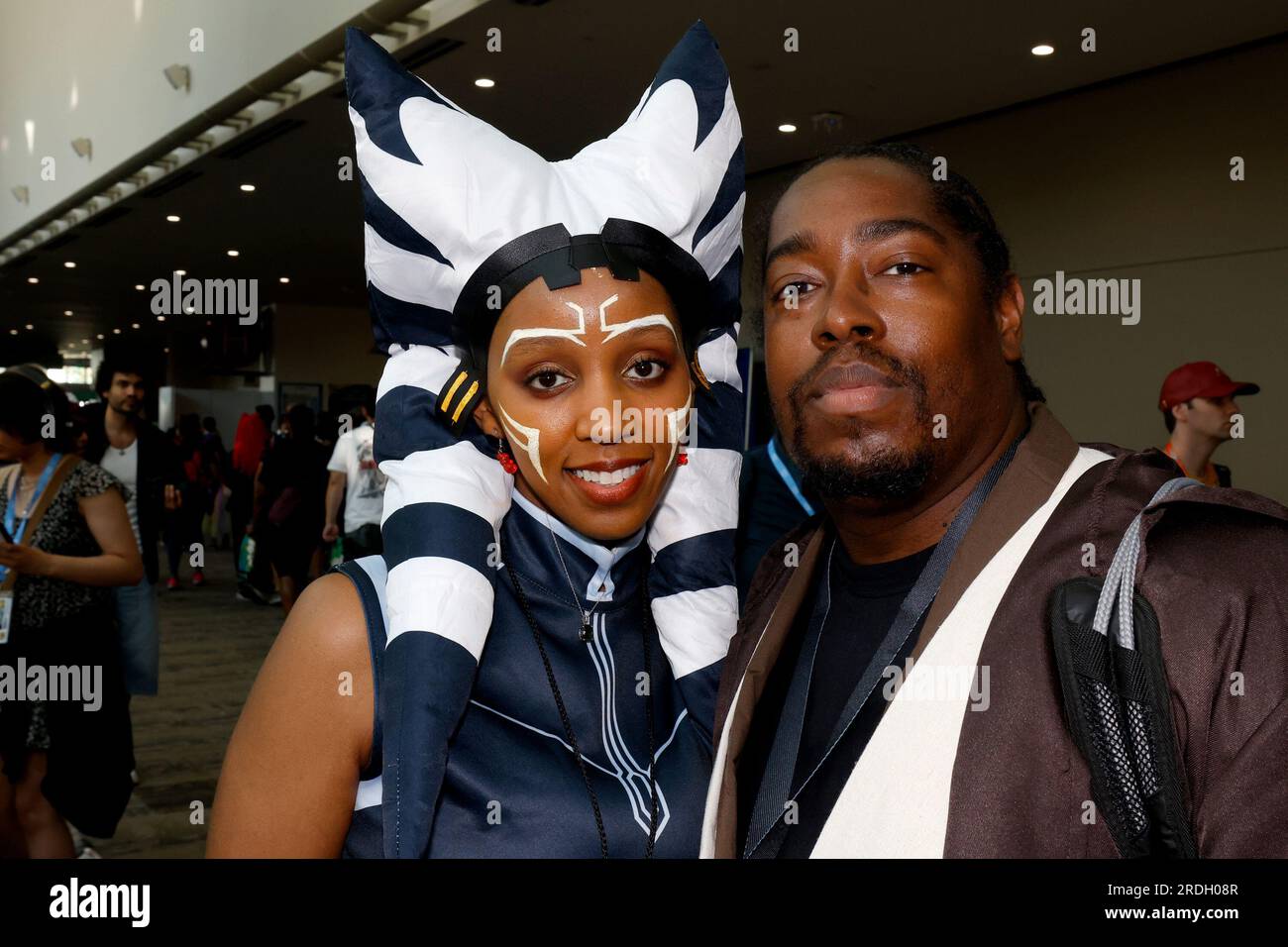 Aqura Lacey, of New York, dressed as Ashoka, left, and Jason Muse, of ...
