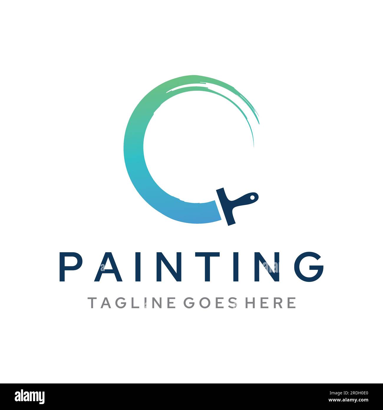 Abstract logo creative design of paintbrush and house paint.With brush ...