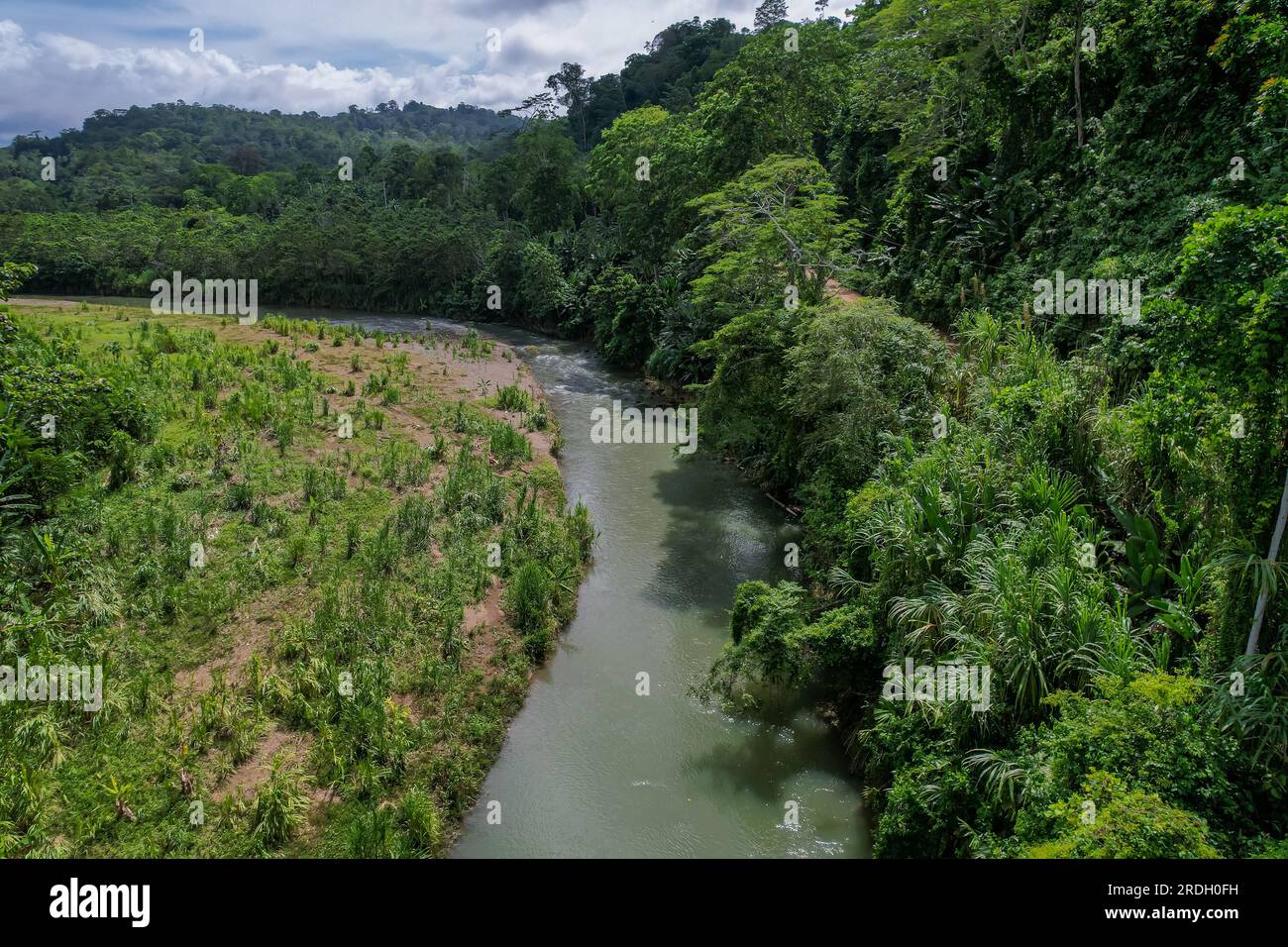 Beautiful aerial view of the Costa Rica Rainforest in the Talamanca ...