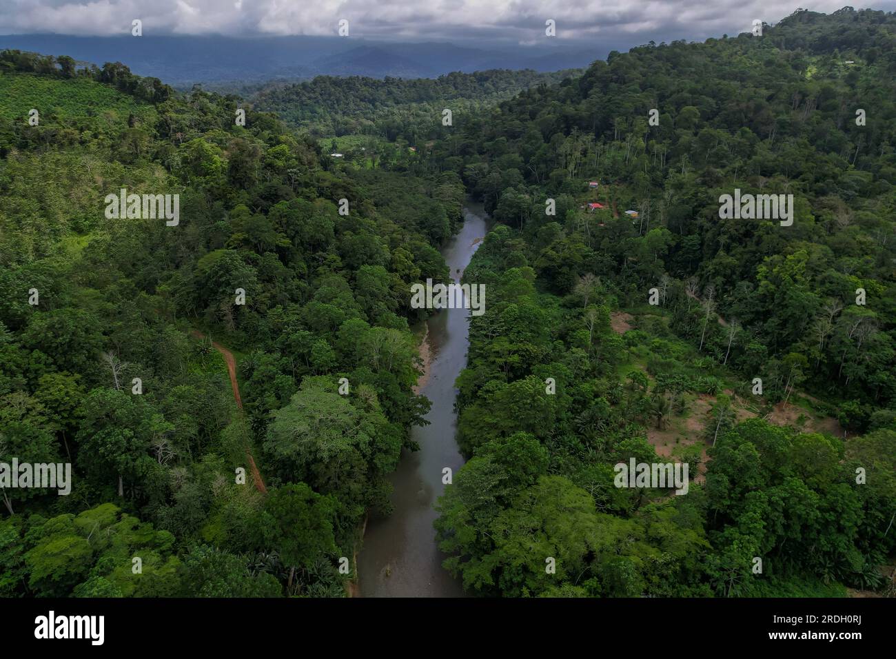 Beautiful aerial view of the Costa Rica Rainforest in the Talamanca ...