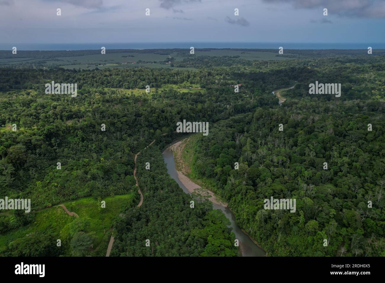 Beautiful aerial view of the Costa Rica Rainforest in the Talamanca ...