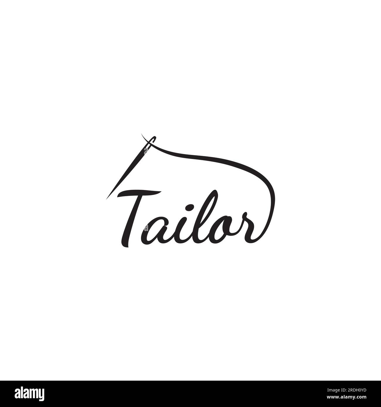 Tailor silhouette logo with needle, thread, benik and sewing machine ...