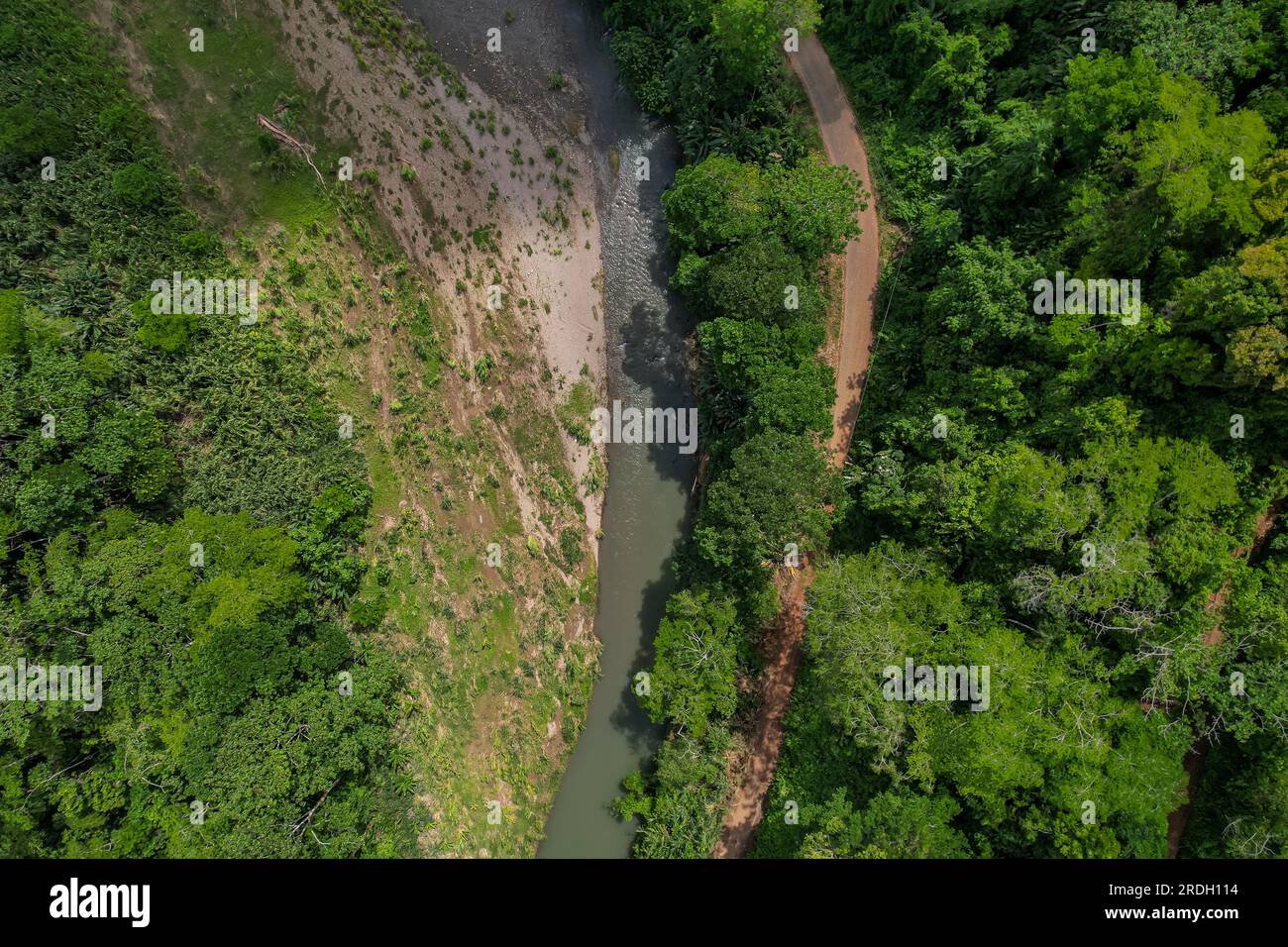 Beautiful aerial view of the Costa Rica Rainforest in the Talamanca ...