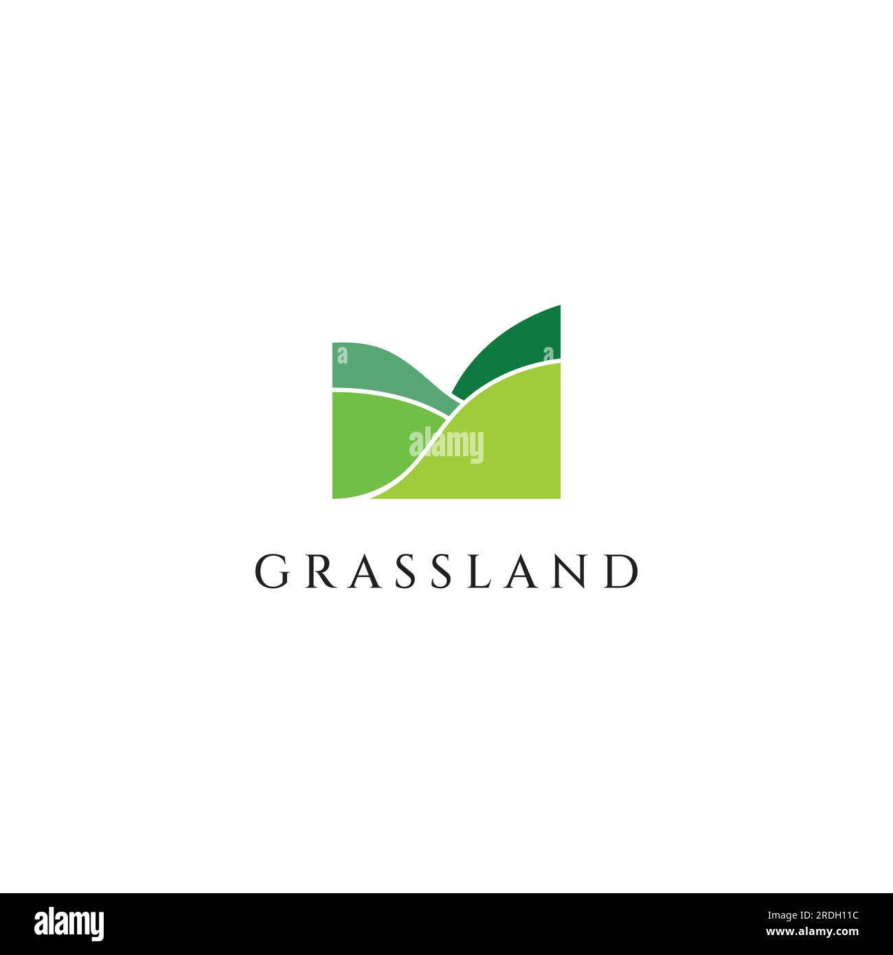 Natural green grass, meadow, and mowed grass element logo in Spring ...