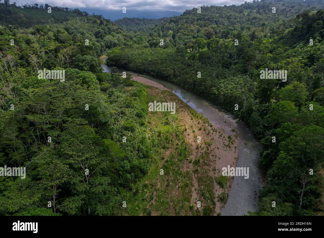 Beautiful aerial view of the Costa Rica Rainforest in the Talamanca ...