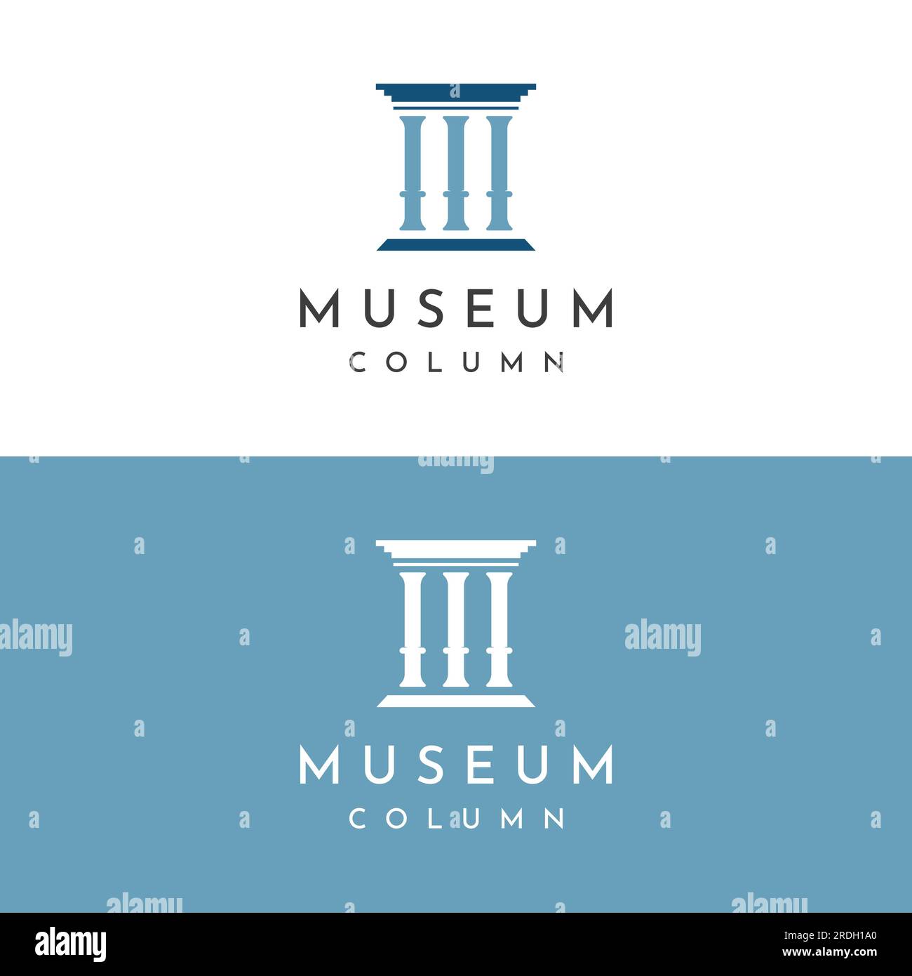 Museum, museum column, line museum, museum pillar logo. A museum with a ...