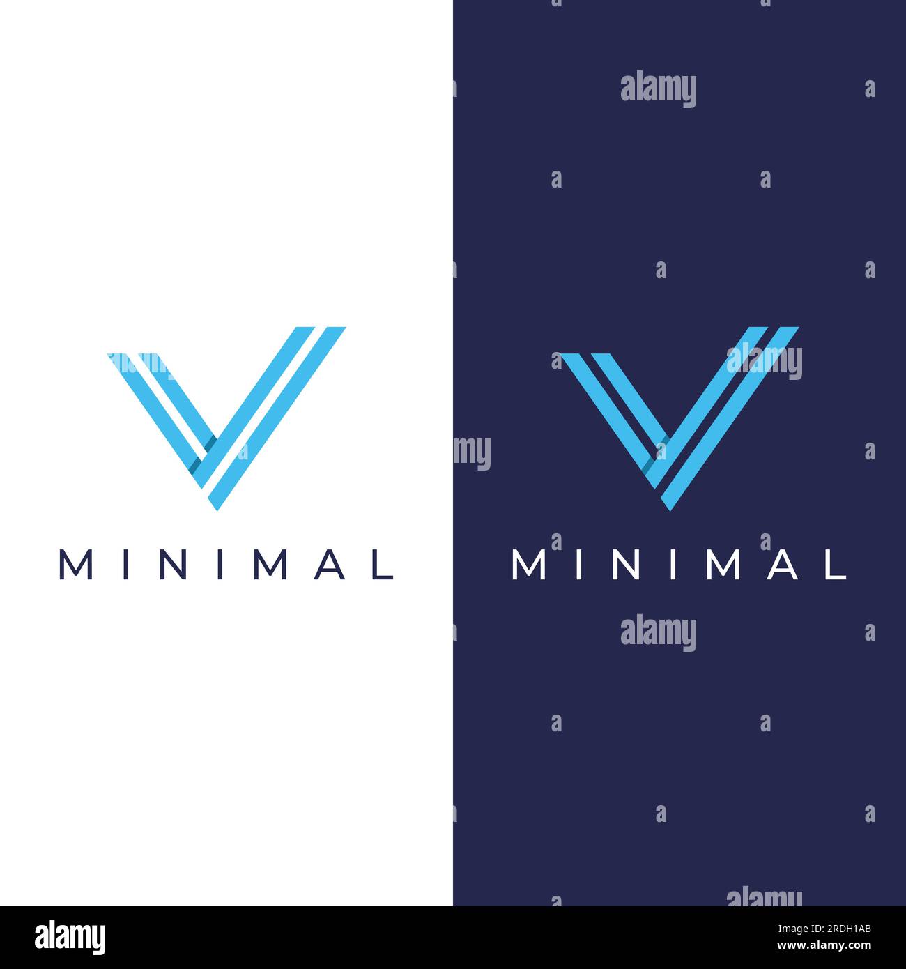 Initial letter V logo with artistic monogram. Modern, luxurious and ...