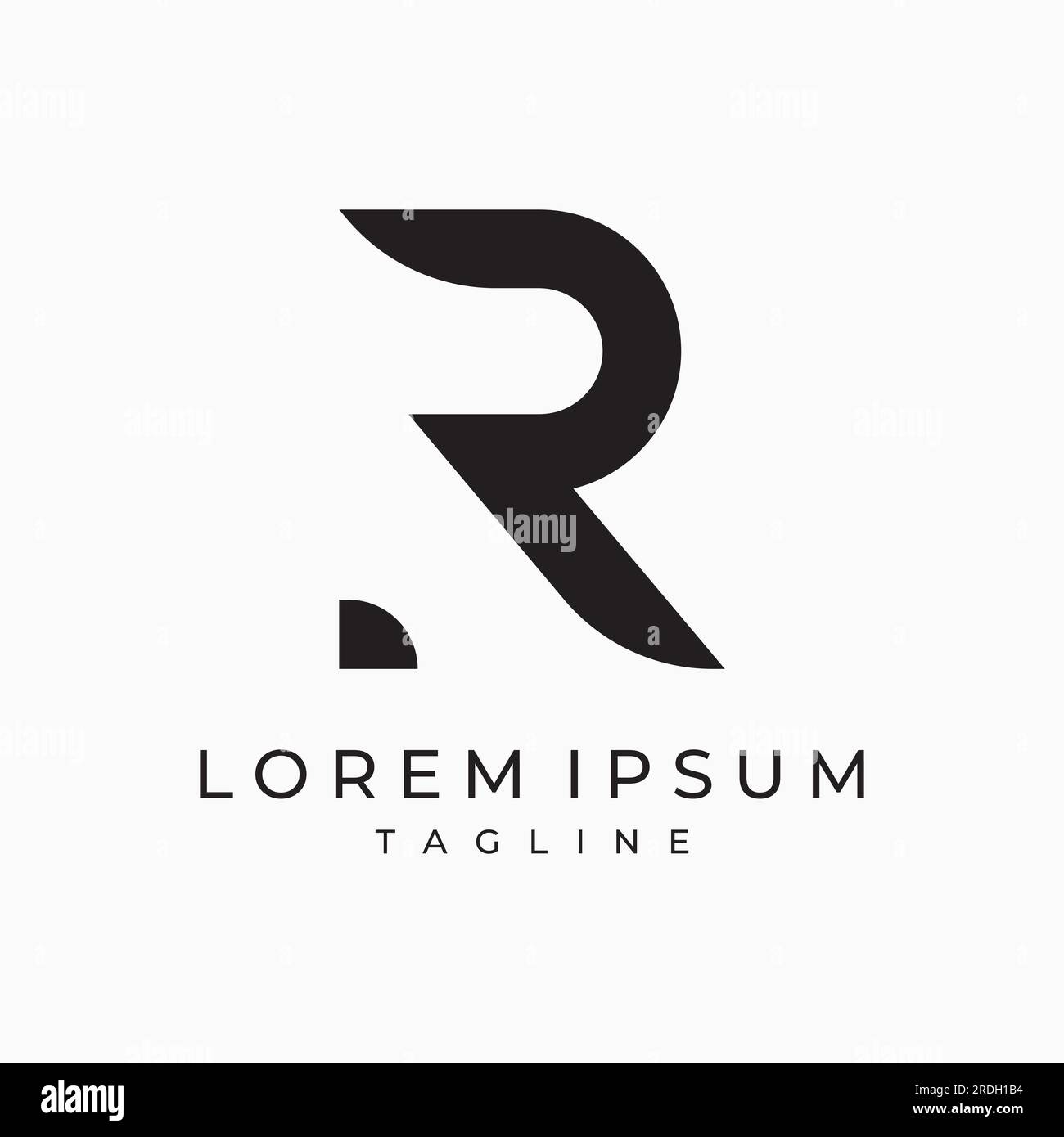 Initial letter R logo with geometry and monogram. Minimalist, modern ...