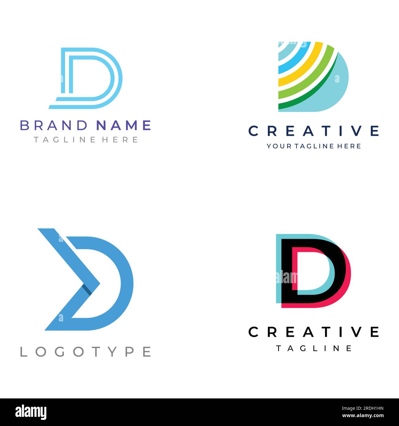 The geometry of the initial logo letter D. Logo design with a ...