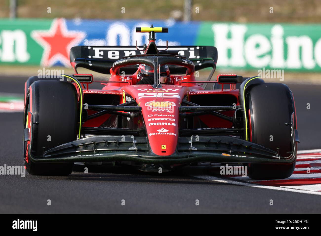 Mogyorod, Hungary. 21st July, 2023. Carlos Sainz of Scuderia Ferrari on track during free ...
