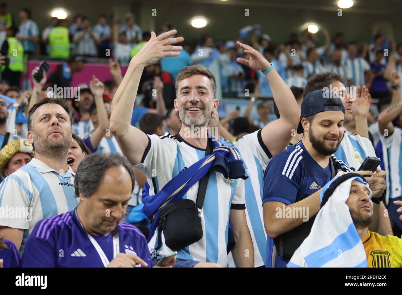 Al Rayyan, Qatar, 3, Dicember, 2022. Fans of Argentina supporting ...