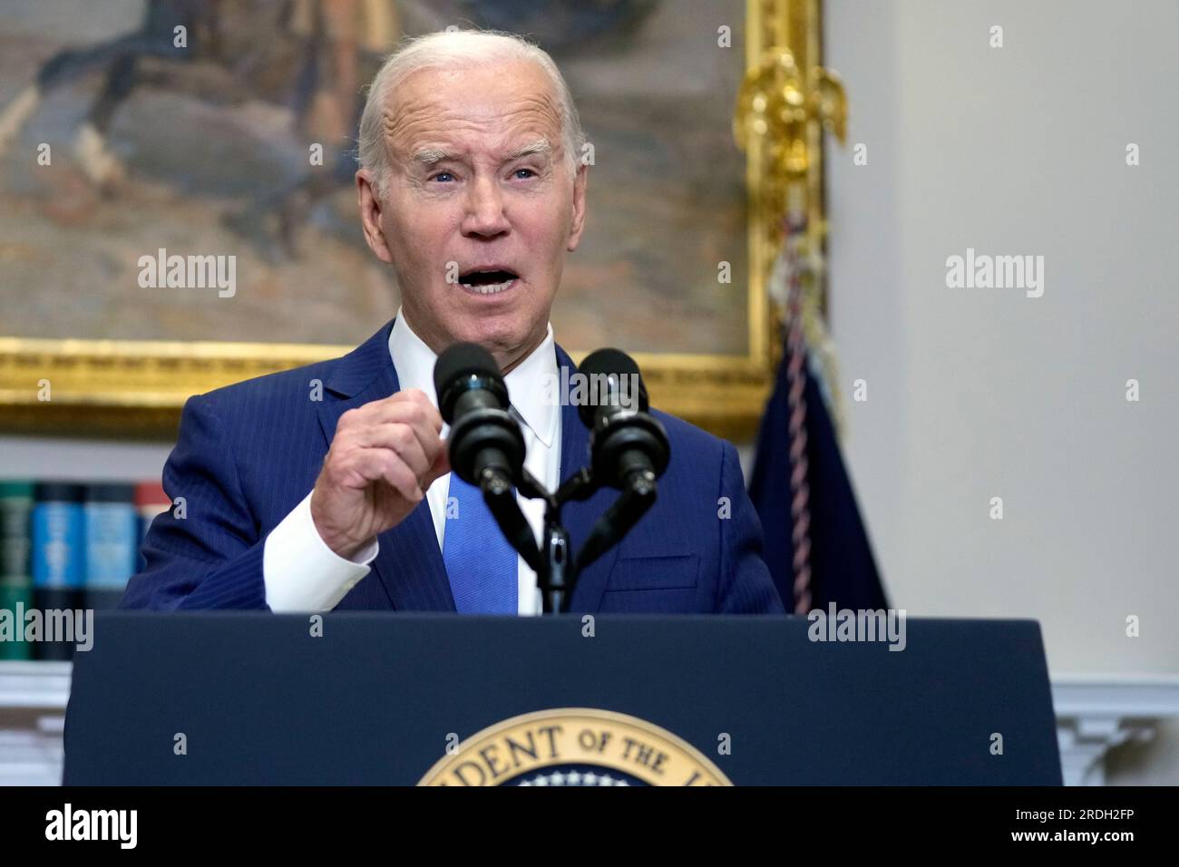 President Joe Biden speaks about artificial intelligence in the ...
