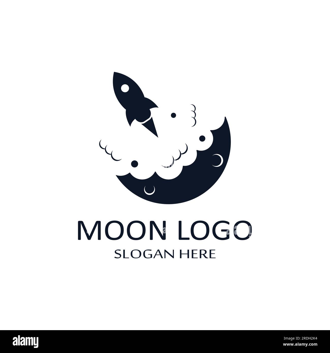 full moon and half moon logo, with logo vector icon concept design and ...