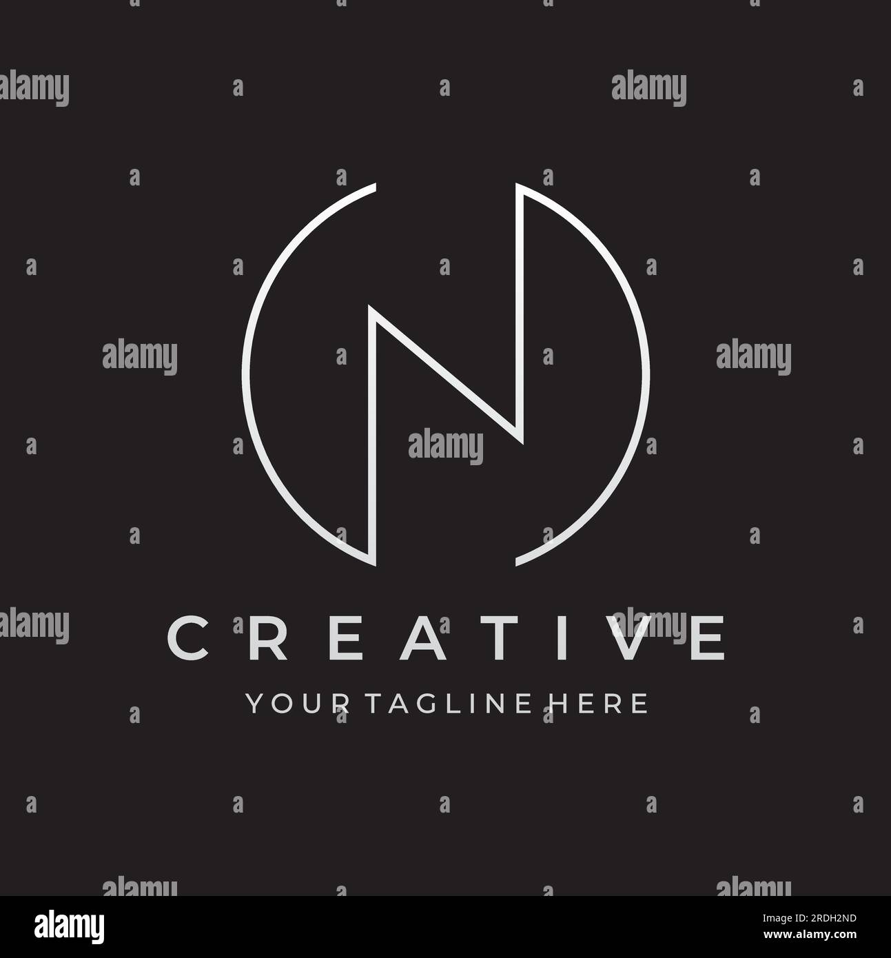 Abstract logo initial letter N geometric elements. Elegant, minimalist ...