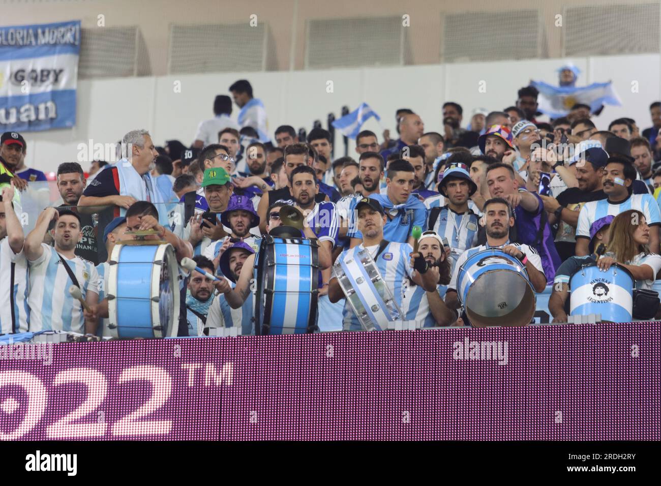 Al Rayyan, Qatar, 3, Dicember, 2022. Fans of Argentina supporting ...