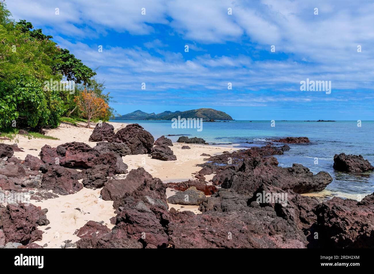 Rocks at the beach in Nacula Island, Yasawa Islands, Fiji Stock Photo ...