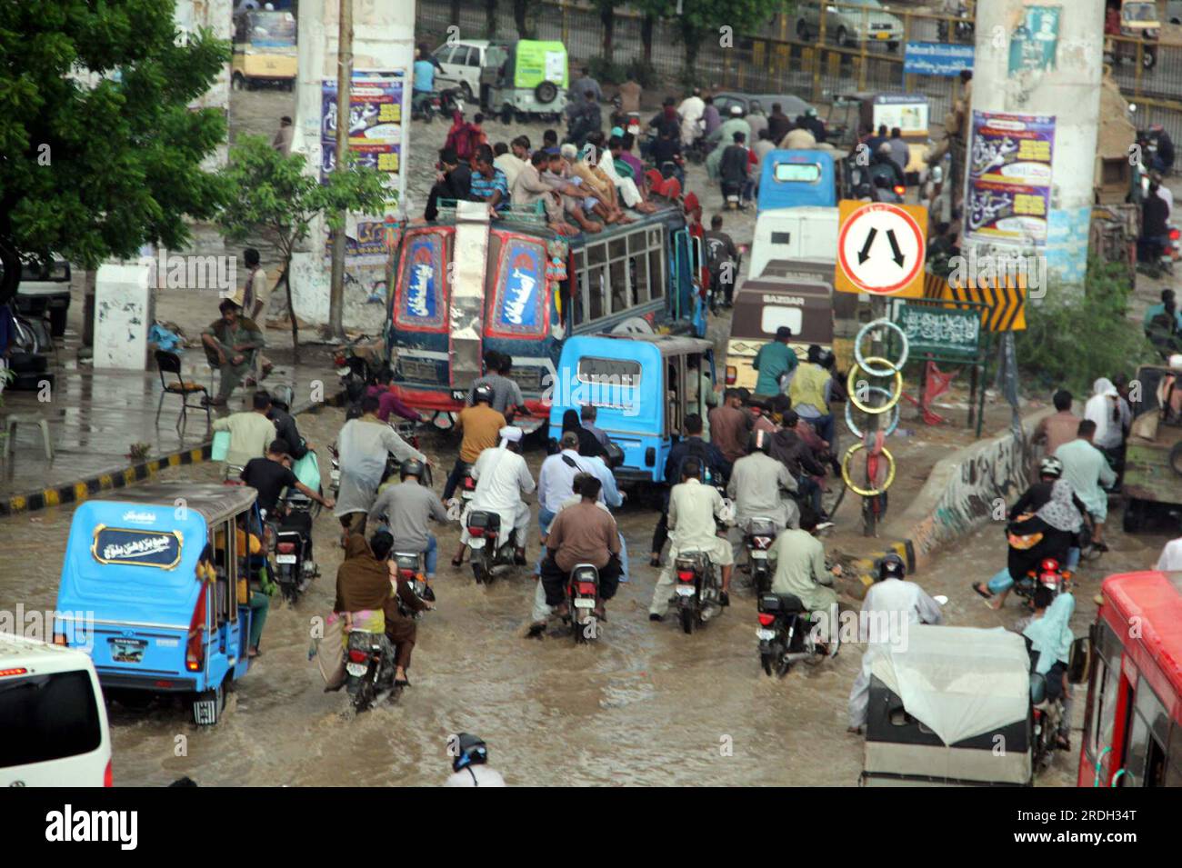 Commuters are facing difficulties in transportation due to stagnant ...