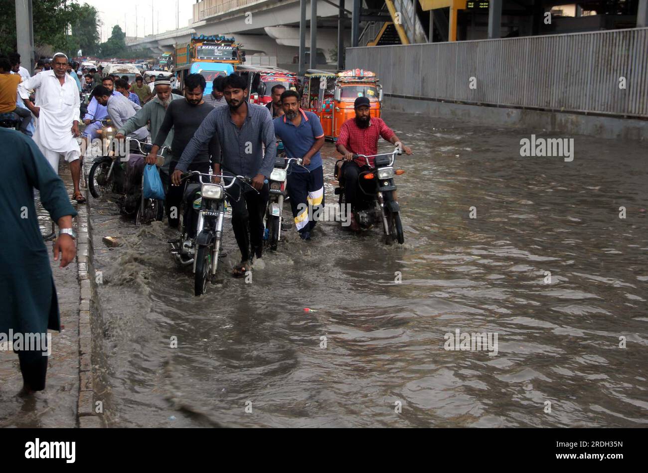 Commuters are facing difficulties in transportation due to stagnant ...