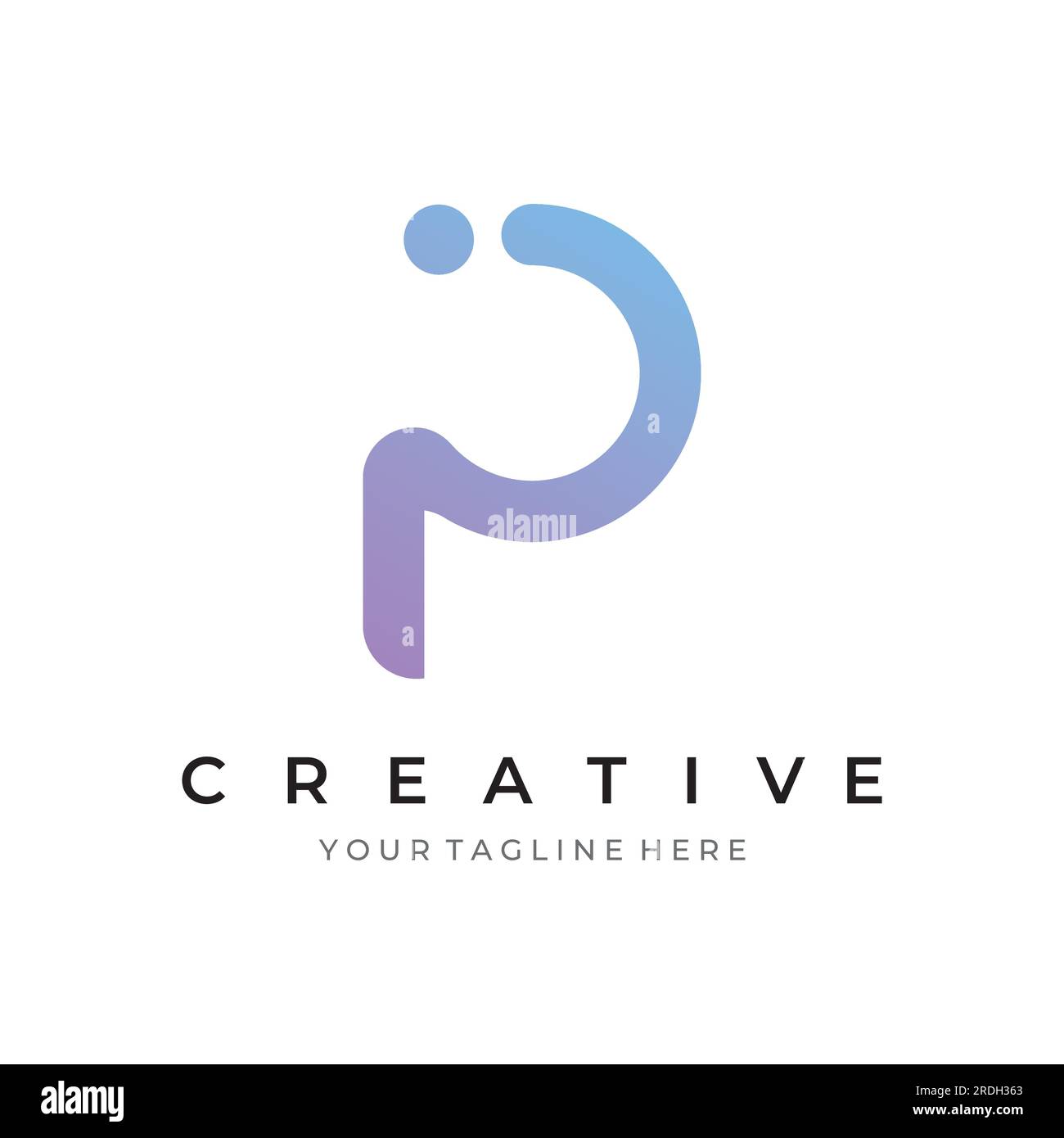 Abstract logo element initial letter P monogram. A luxurious, elegant ...