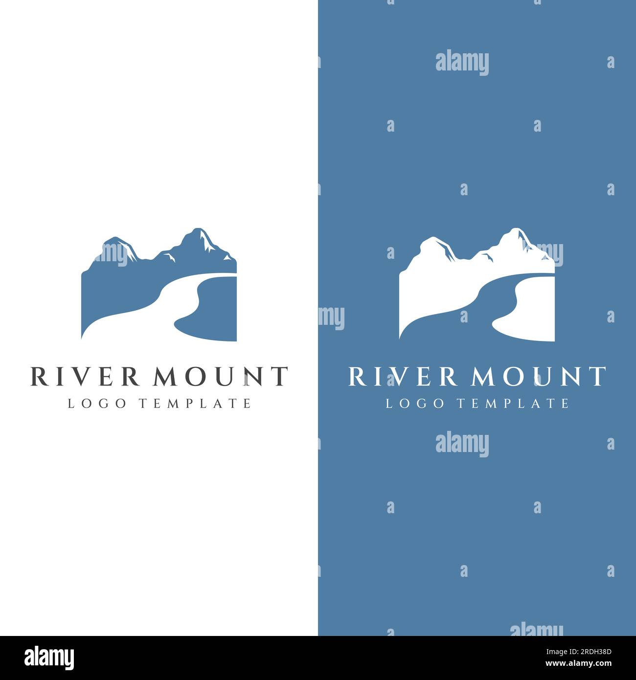 Logos of rivers, creeks, riverbanks and streams. River logo with ...