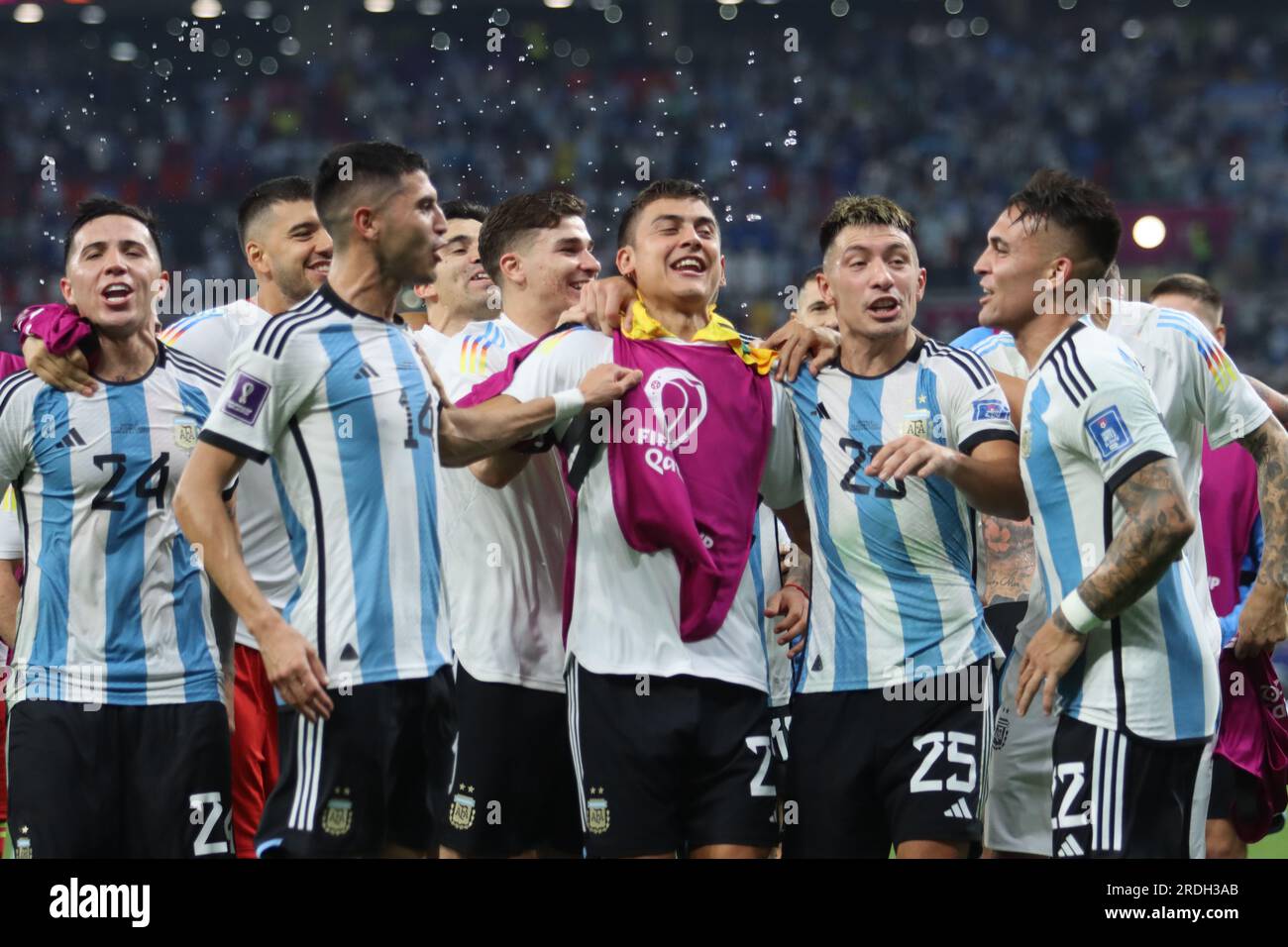 Al Rayyan, Qatar, 3, Dicember, 2022. Argentina players celebrates ...