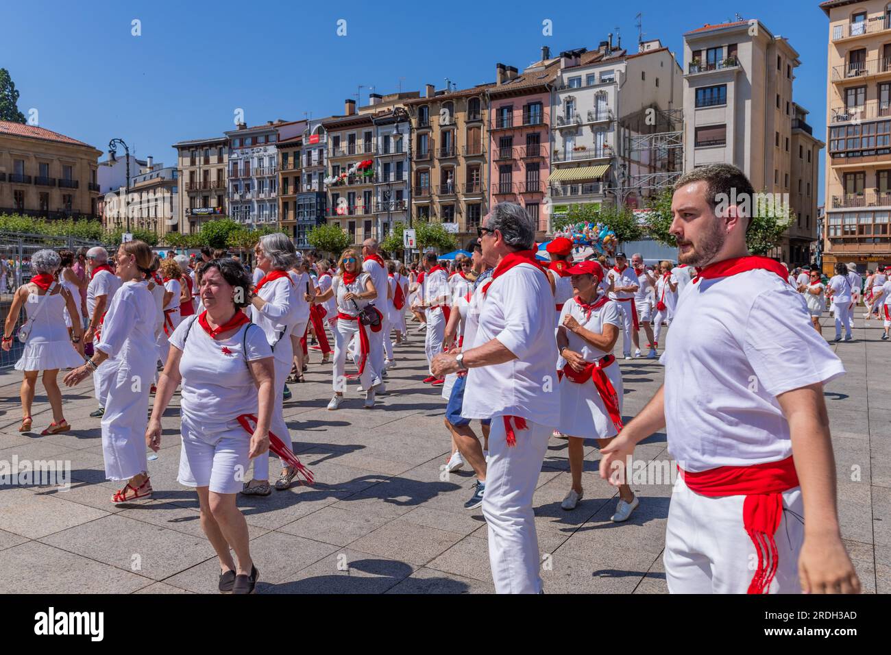 Pamplona, Spain: 09 July 2023: People celebrate San Fermin festival in ...